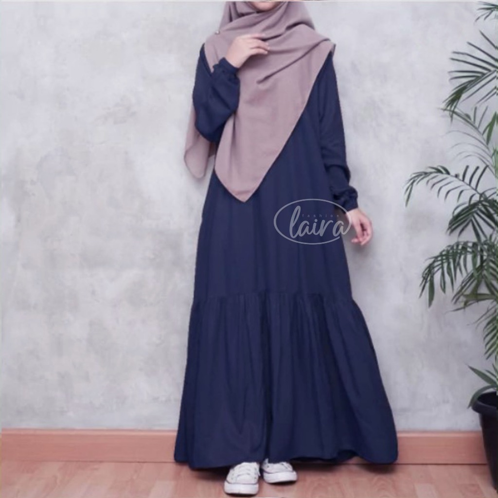 Jual (Bisa COD) Laira Fashion Muslim Gamis Kekinian Wanita Remaja Serut ...