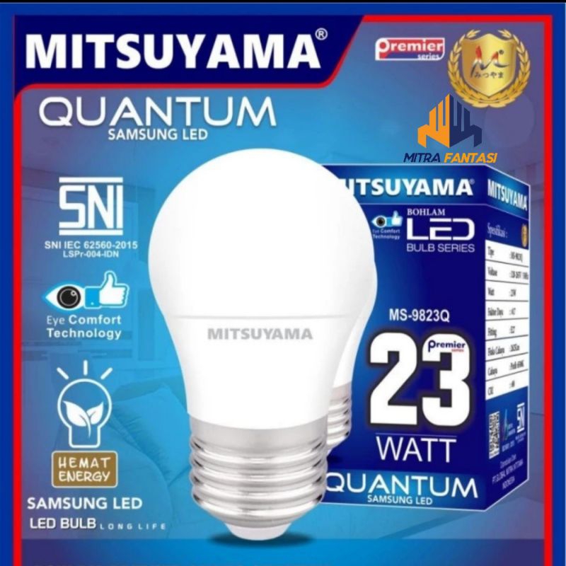 Jual Lampu LED Bohlam MITSUYAMA QUANTUM 23 Watt Premier Premiere Series 23w Bola Bulb E27 ...