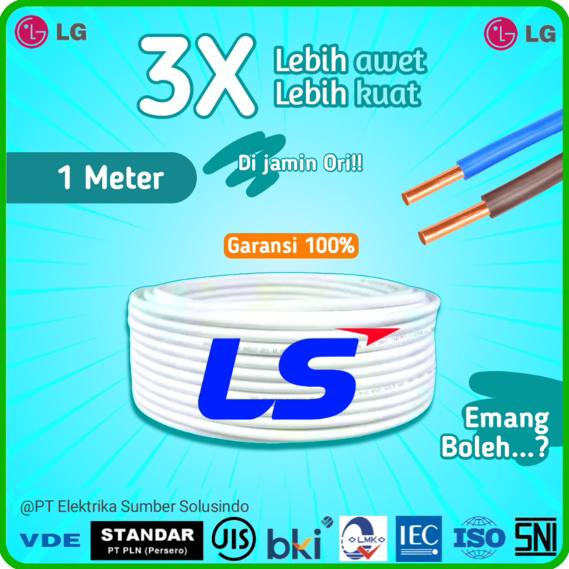 Jual Kabel Listrik NYM 2x2,5 mm2 - Putih Kawat Tembaga Murni Premium ...