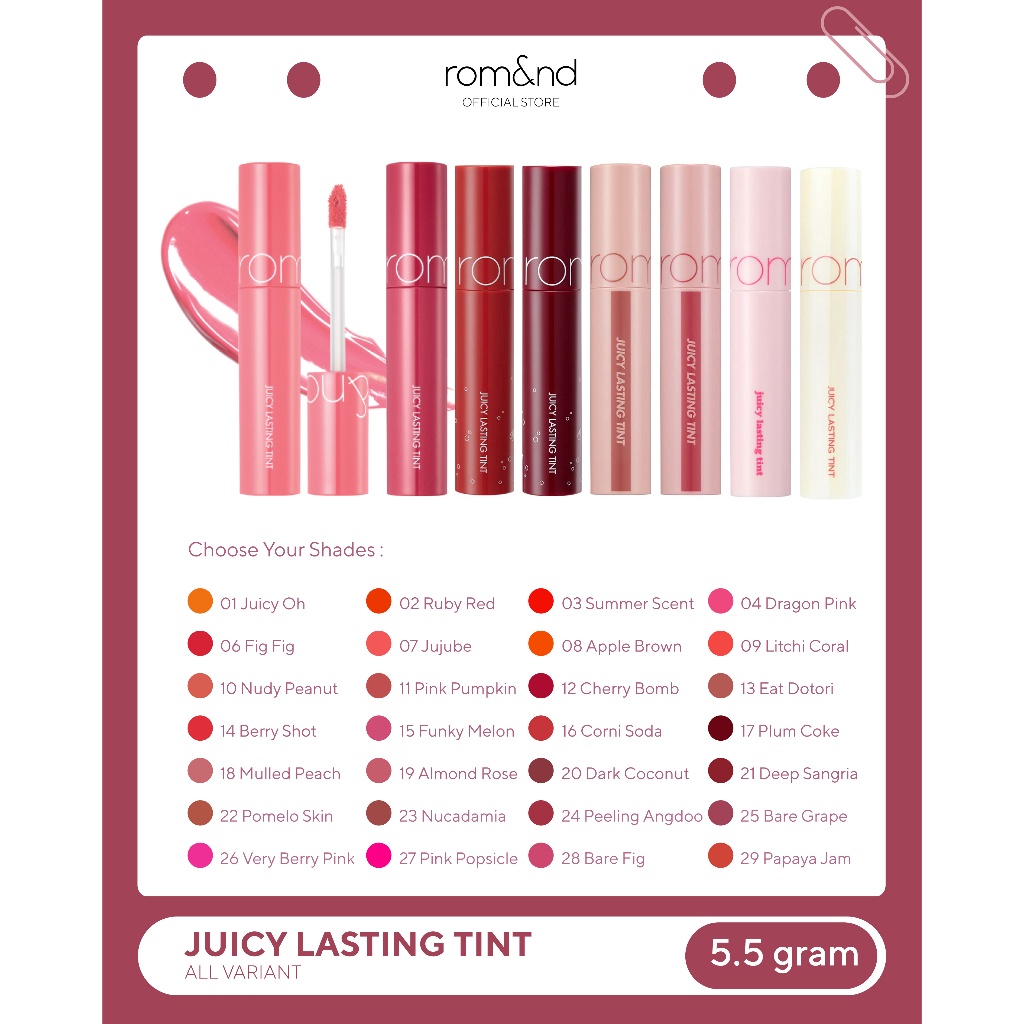 Jual Star ROMAND Juicy Lasting Tint 12 Colors Sparkling Juicy Editions 4 Colors Ripe Fruit ...