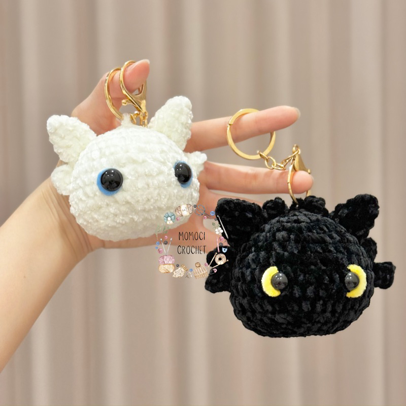 Jual toothless and light fury keychain amigurumi gantungan kunci naga ...