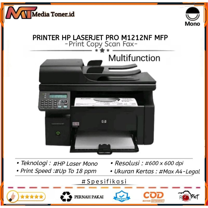 Jual Printer HP Laserjet M1212nf multifungsi Print Scan Copy Fax ...