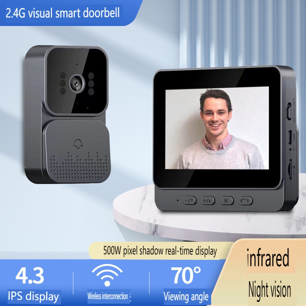 Jual Interkom layar tanpa kabel Door BELL doorbell two way intercom ...