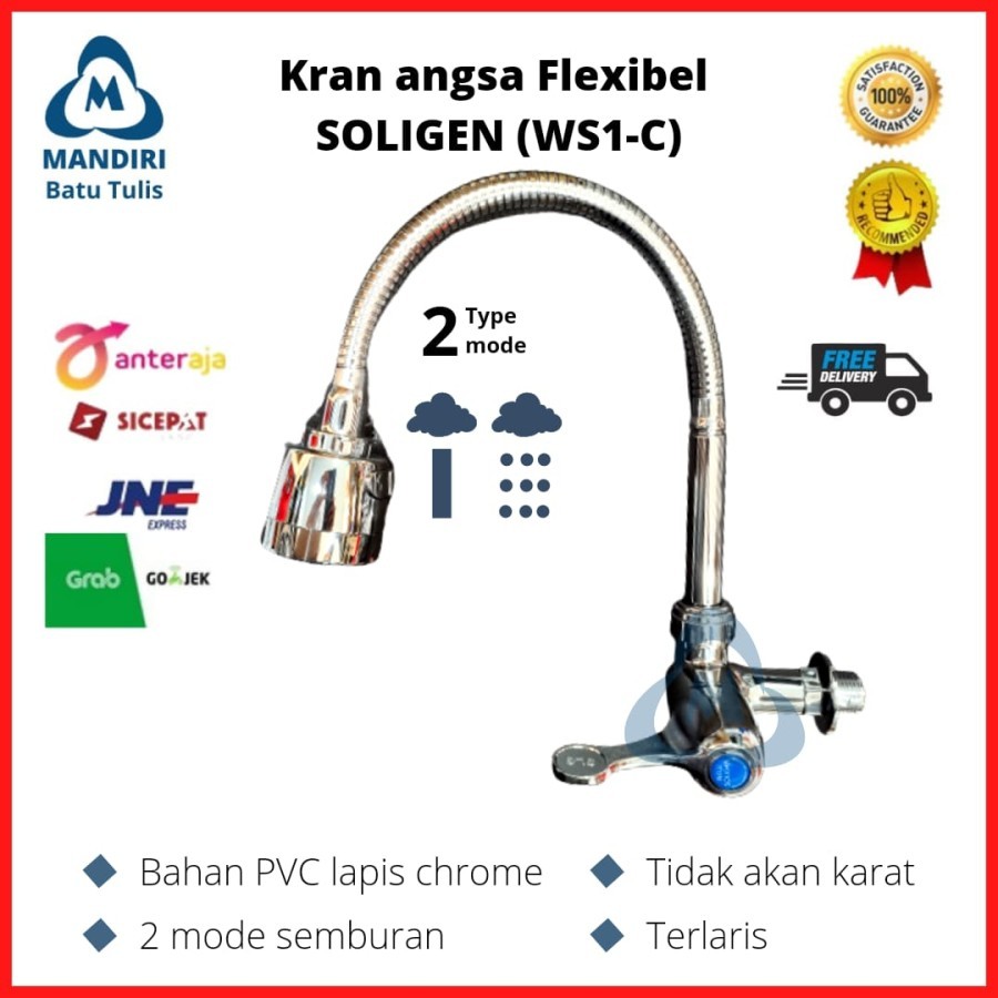 Jual Kran Air Angsa Flexibel Soligen WS1W WS1C / Kran Dapur Flexibel ...