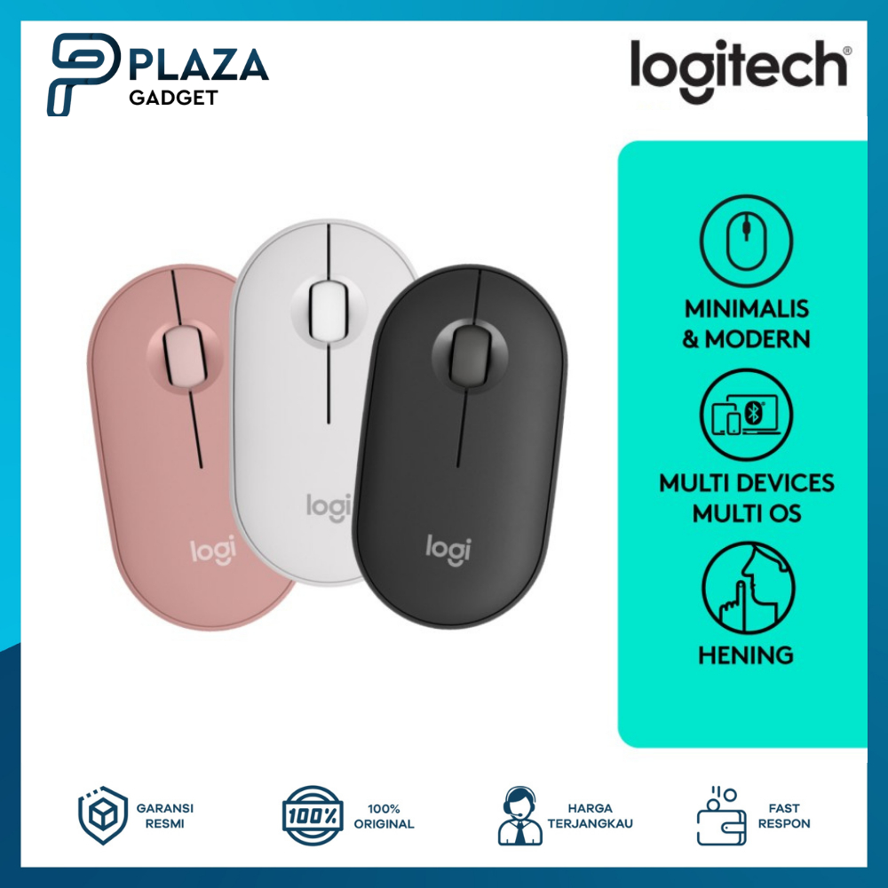 Jual Mouse Bluetooth Logitech Pebble 2 Wireless M350s / M350 S Slim Silent Garansi resmi 1 tahun ...