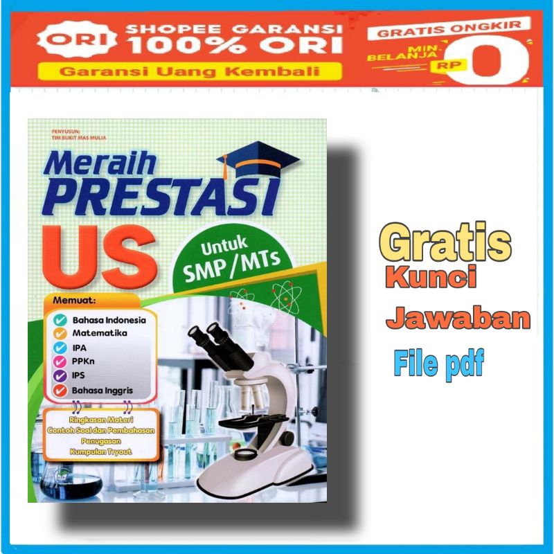 Jual Meraih Prestasi UJIAN SEKOLAH KELAS 9 SMP / MTS CV Bukit Mas Mulia (Gratis Kunci Jawaban ...