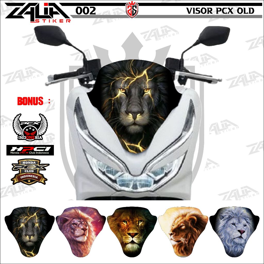 Jual Stiker visor Winshield HONDA PCX 150 OLD gambar singa keren (002 ...