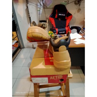 Jual Sepatu safety Aetos Mercury 813011 warna wheat/cream asli murah | Shopee Indonesia