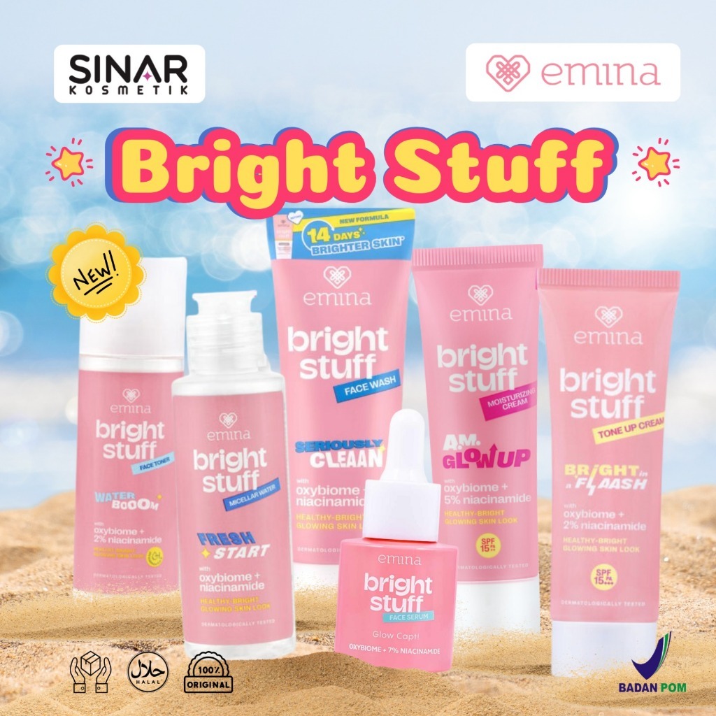 Jual Emina PAKET Bright Stuff Series isi 6pcs(Micellar50ml,FW50ml ...