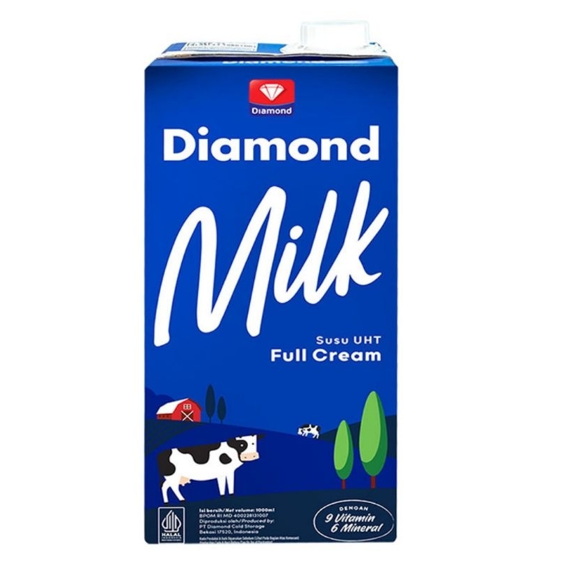 Jual DIAMOND MILK SUSU UHT RASA FULL CREAM KEMASAN 1 LITER TStore | Shopee Indonesia