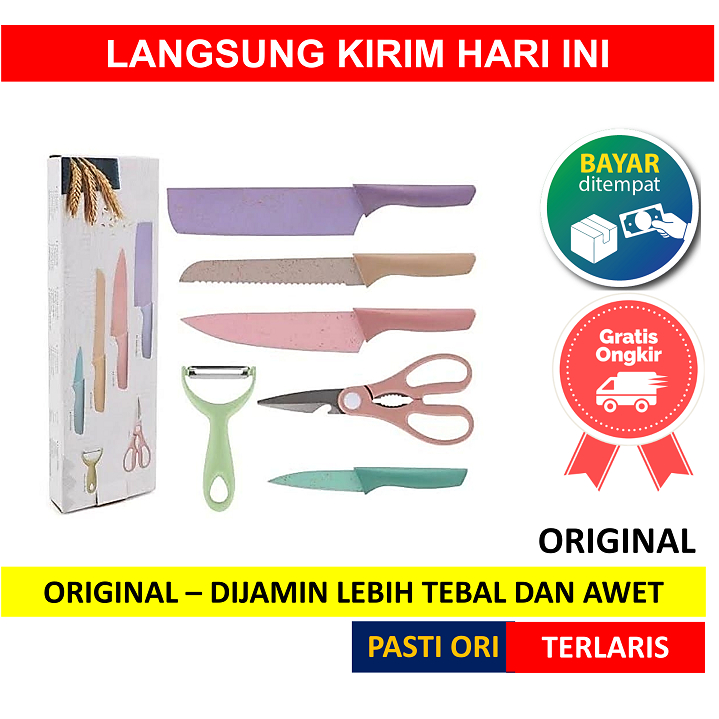 Jual [ PIJER ] PISAU JERAMI SET ISI 6 PC PCS 6PC 6PCS PEELER DAGING ...