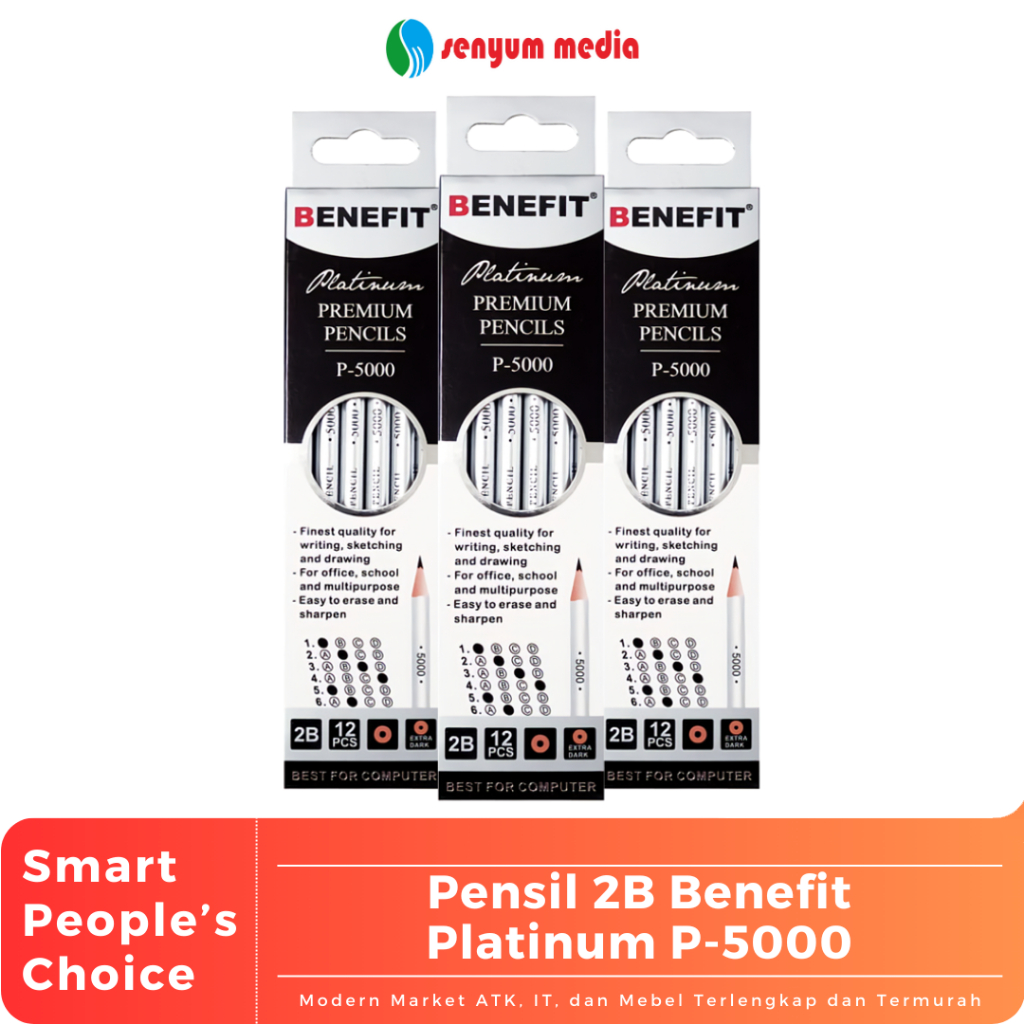 Jual Pensil 2B Benefit Platinum P-5000 (1 Pack Isi 12 Pcs) (S:DZN ...