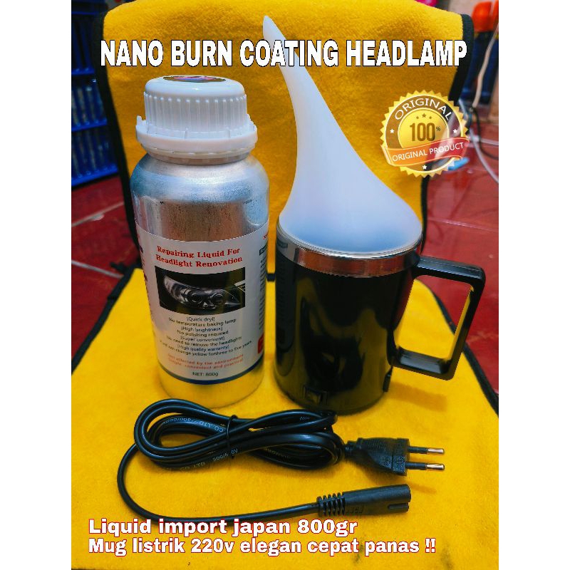Jual Paket Nano burn coating headlamp 800gr import japan mug 220v ...