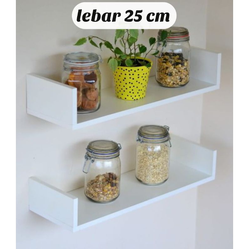 Jual LEBAR 25 CM/RAK DINDING MINIMALIS MODEL U/RAK SERBAGUNA | Shopee ...