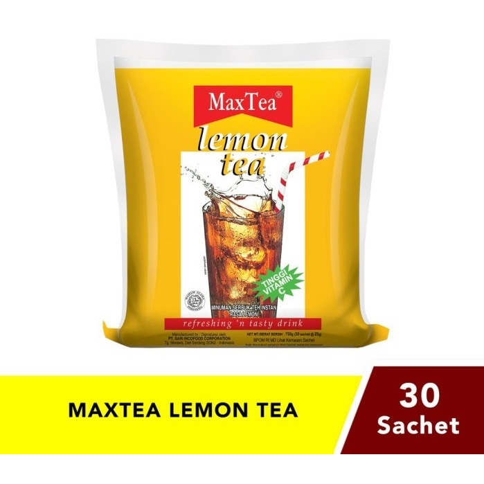 Jual Max Lemon Tea BAG (30pcs x 25gr) teh lemon | Shopee Indonesia