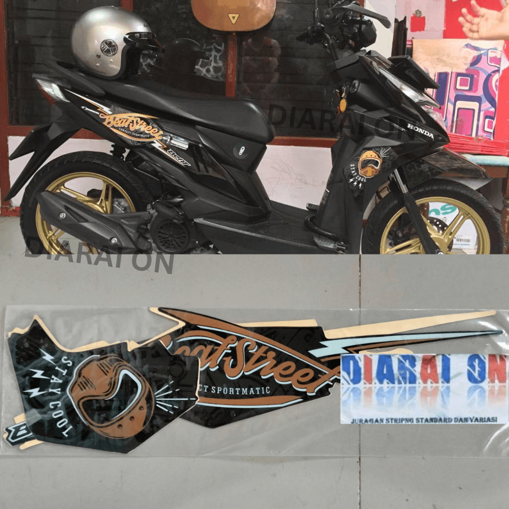 Jual Stiker Striping Honda Beat Street 2018 Hitam Murah | Shopee Indonesia