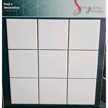 Jual Singres Mosaic White Square 10x10 Cm - Mosaic Dinding Kamar Mandi ...