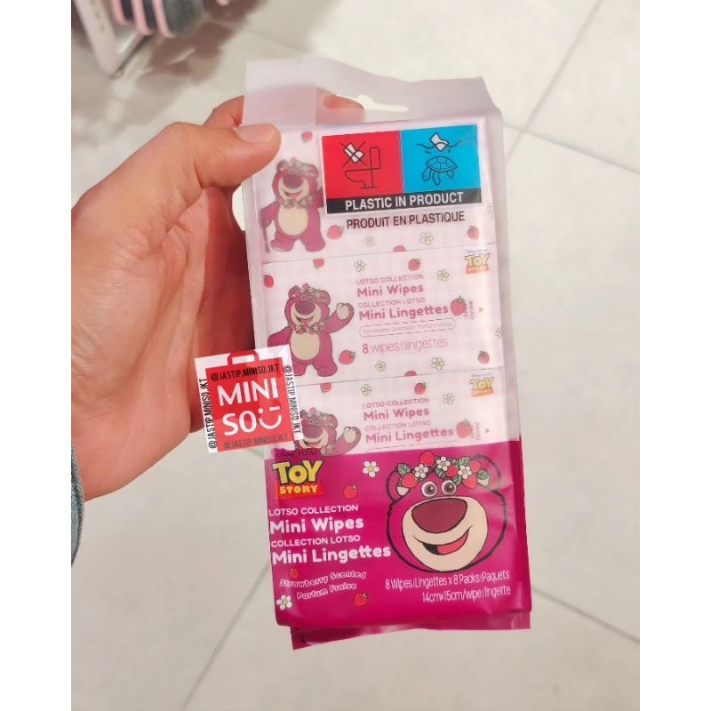Jual MINISO 🆕 Tissue Basah / Mini Wipes Strawberry Scented LOTSO ...