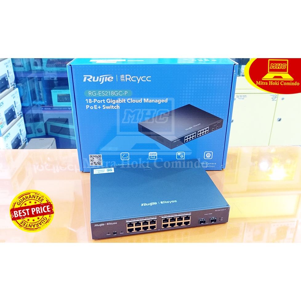 Jual Ruijie RG-ES218GC-P 18 Port Gigabit Switch 240W Original | Shopee Indonesia