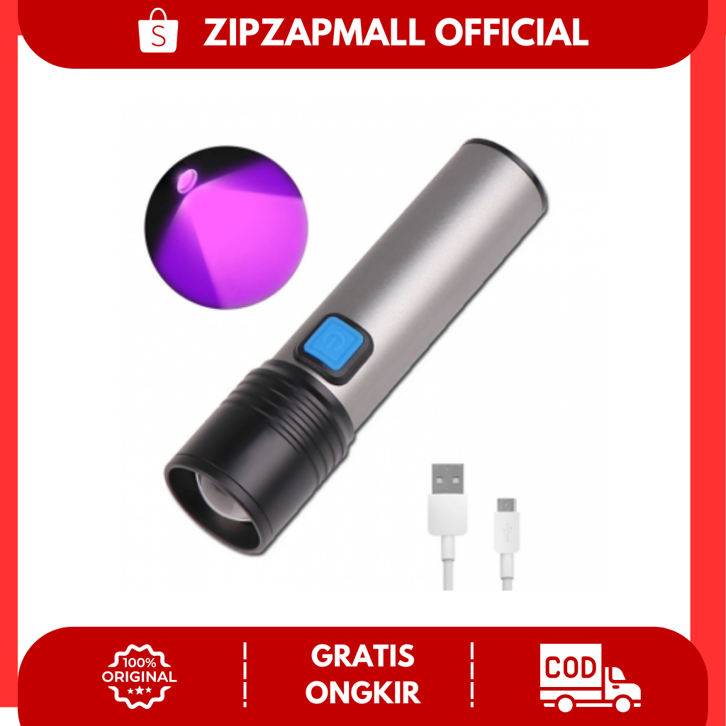 Jual Alloet Senter LED Ultraviolet UV Portable Stain Hunting Detector 395nm / Senter LED ...