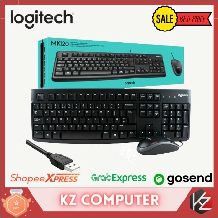Jual Paket Keyboard Mouse Logitech MK 120 | Shopee Indonesia