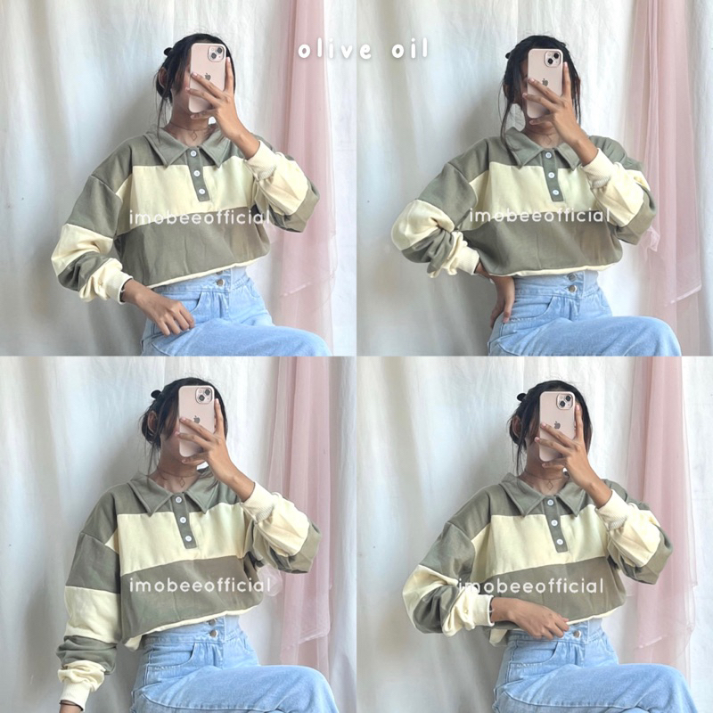 Jual IT’S MONDAY STRIPE SWEATER // SWEATER GARIS STRIP BESAR KANCING ...