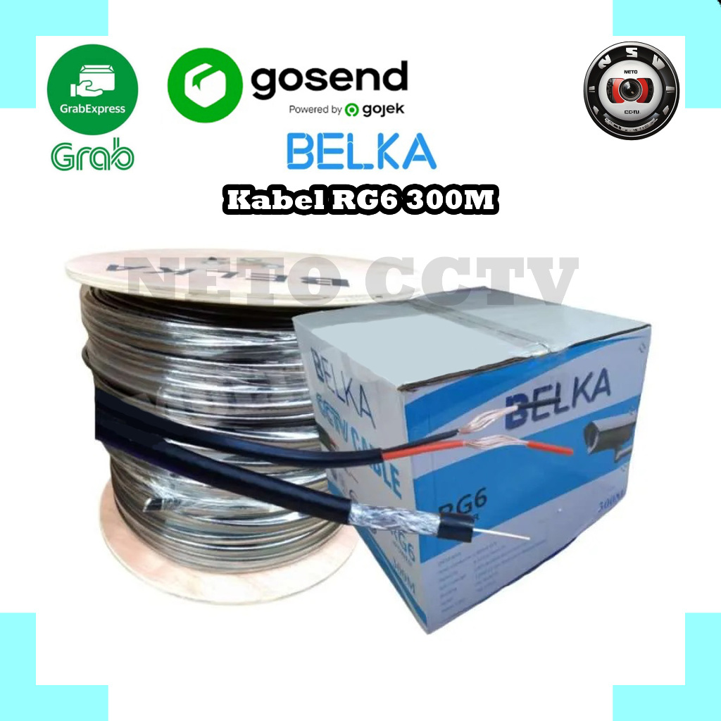 Jual KABEL CCTV RG6 + Power 300m BELKA KABEL Coaxial CCTV 2 Jalur | Shopee Indonesia