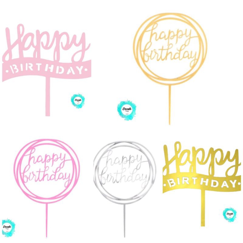 Jual Topper Happy Birthday/ Topper HPBD/ Topper Akrilik Hpbd | Shopee ...
