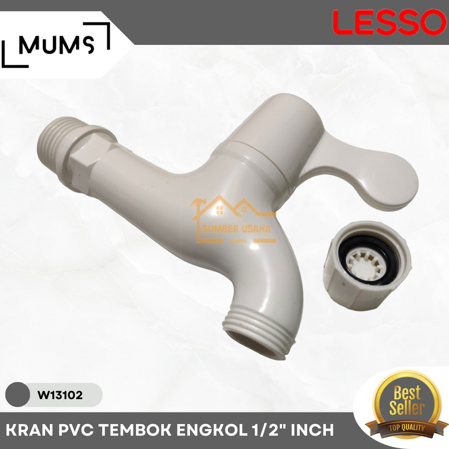 Jual Kran Pvc Tembok Engkol Lesso 1/2" Inch Keran Air Plastik Bagus ...