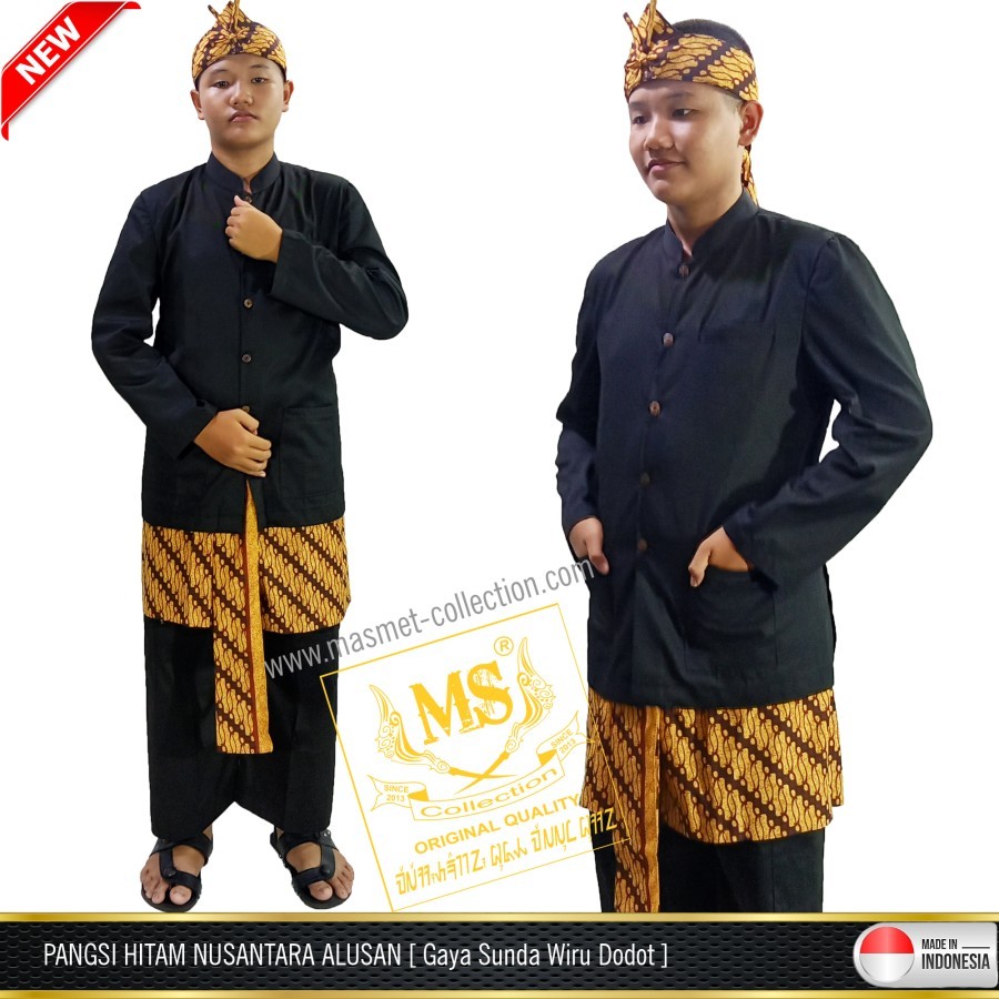Jual BAJU PANGSI HITAM NUSANTARA ALUSAN [ Gaya Sunda + Batik Dodot ...