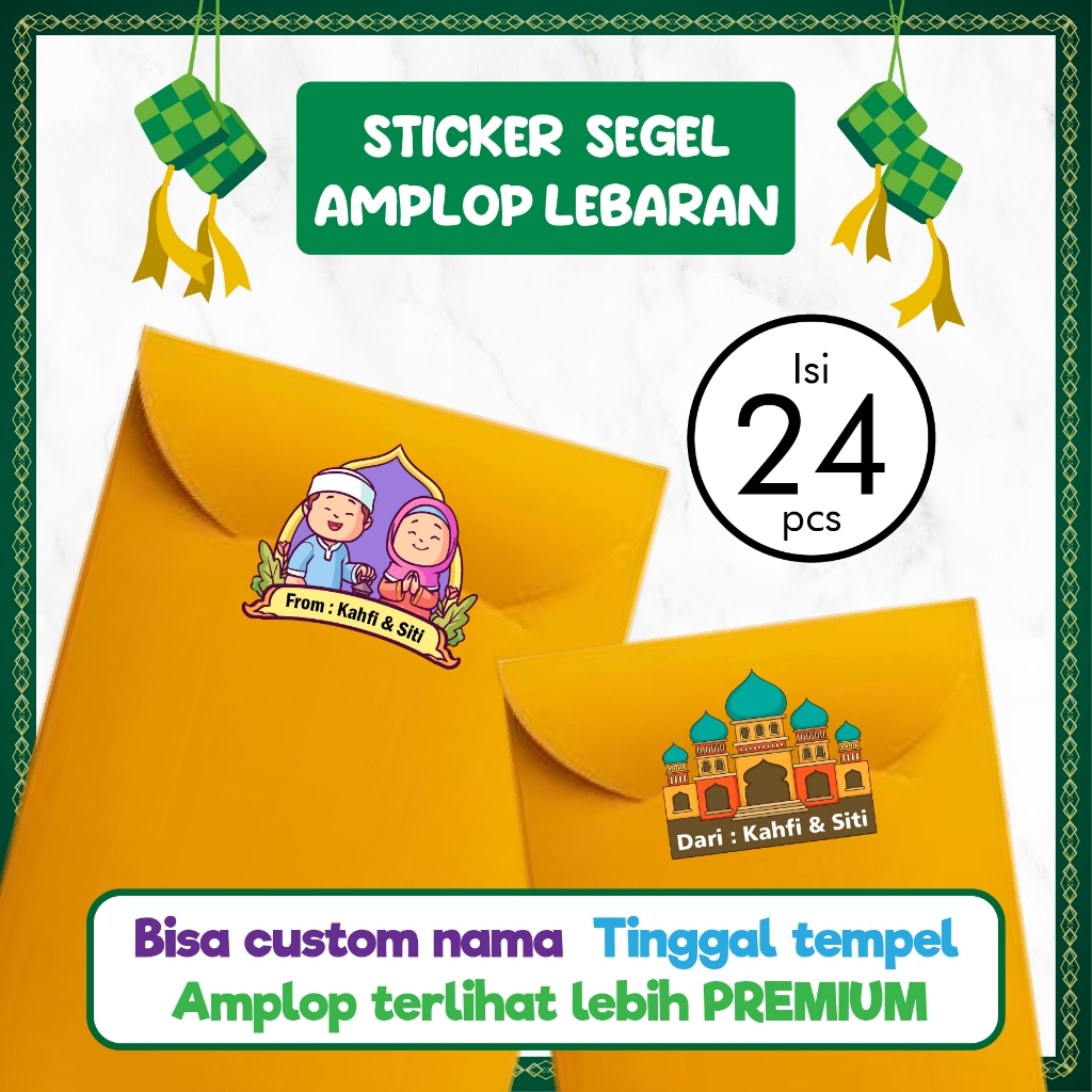 Jual Stiker Sticker Segel Amplop Lebaran Idul Fitri Custom Nama ...