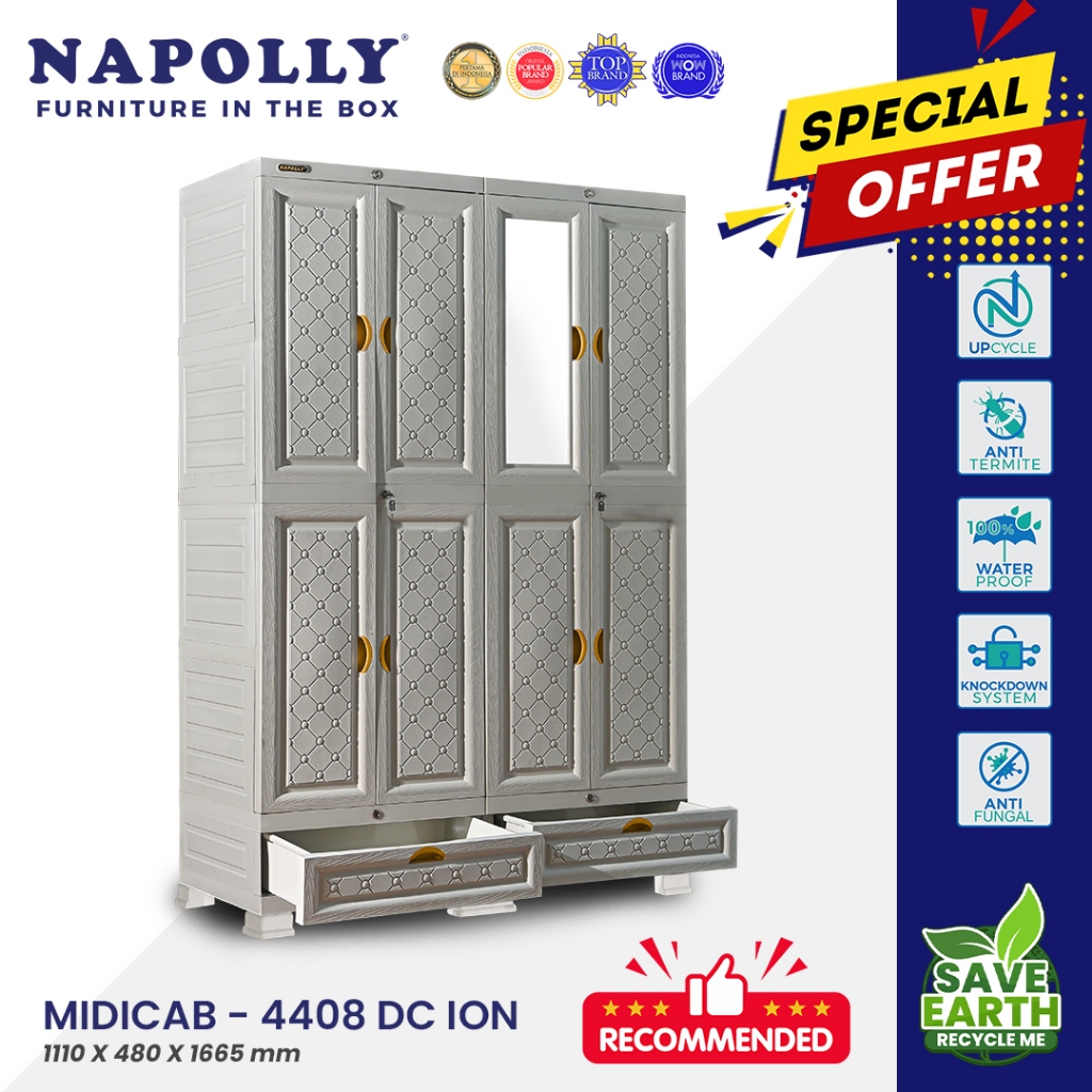 Jual Napolly Medium Cabinet Gantungan + Cermin + Drawer + 4 Tower ...