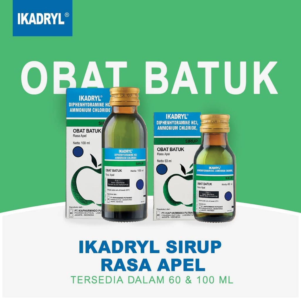 Jual Ikadryl Sirup Obat Batuk Rasa Apel 100 ml Obat Batuk Anak Gatal ...