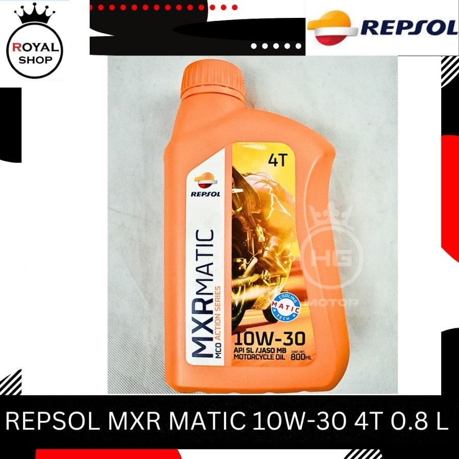 Jual OLI MESIN MOTOR REPSOL MXR MATIC/ 10W30/ API SL/JASO MB/ ORIGINAL ...