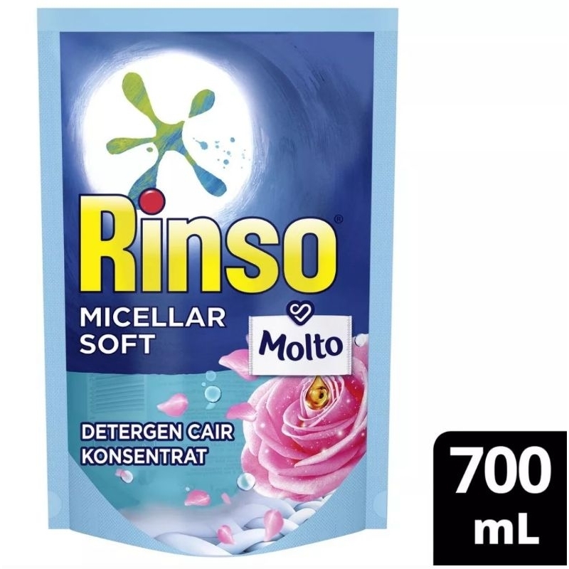 Jual RINSO CAIR ANTI NODA + MOLTO MICELLAR SOFT 700 ML DETERGENT RINSO ...