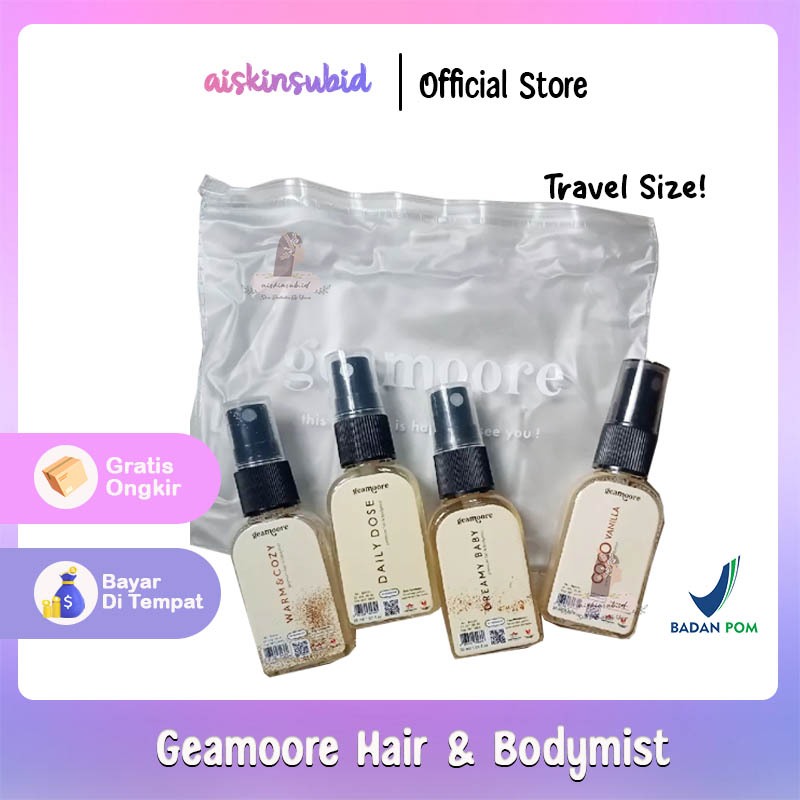 Jual [BPOM] GEAMOORE HAIR AND BODYMIST TRAVEL SIZE isi 4 Parfum (baca deskripsi) | Shopee Indonesia