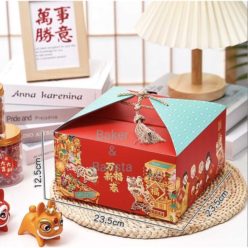 Jual Box Imlek WF Tosca Square 23.5x23.5x12.5 box kue imlek cookies cny ...