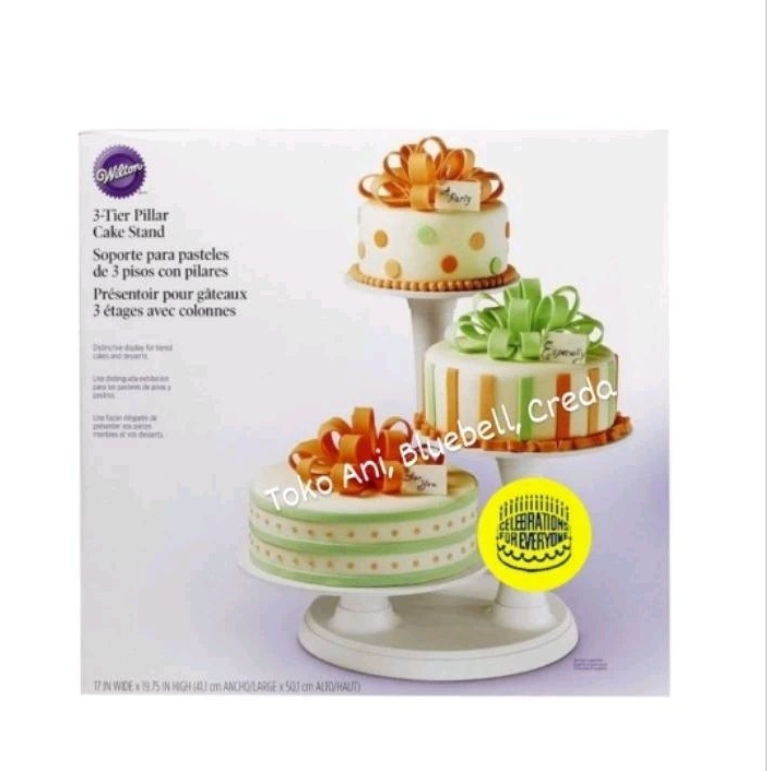 Jual Wilton 3 Tiers Pillar Cake Stand and Cupcake Stand ( 0307-350 ...