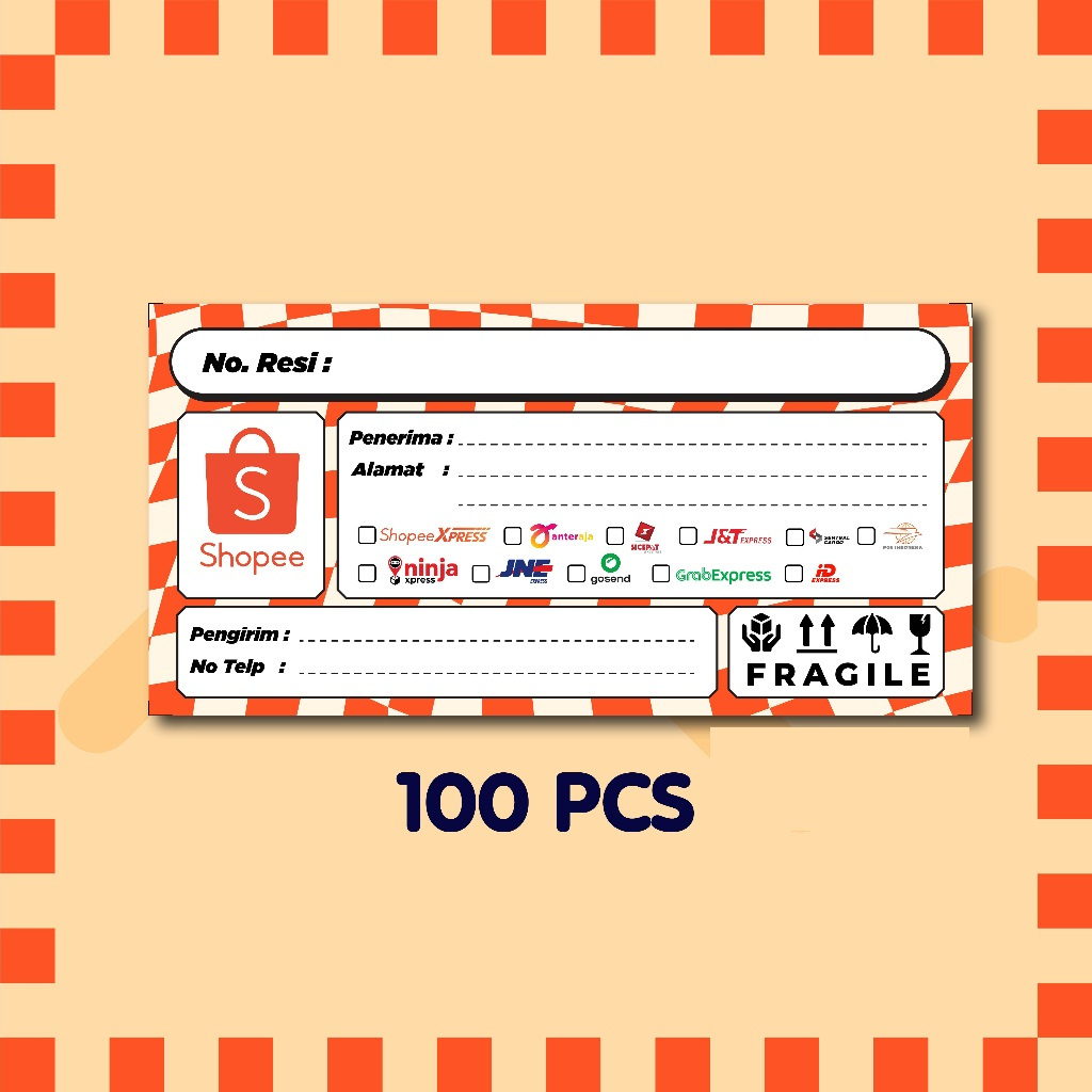 Jual [100 PCS] Label Pengiriman | Stiker Resi Murah | Stiker Murah ...