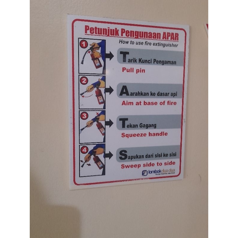 Jual sign tanda papan cara gunakan apar pemadam kebakaran safety nama ...