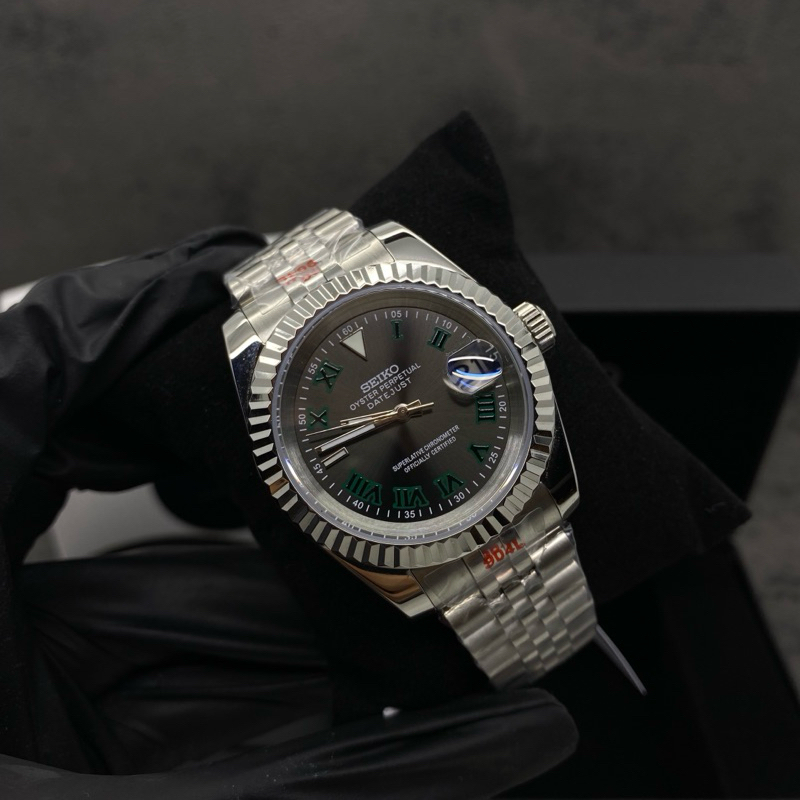 Jual Jam Tangan Seiko Mod Datejust Wimbledon NH35 Automatic Watch Roman ...