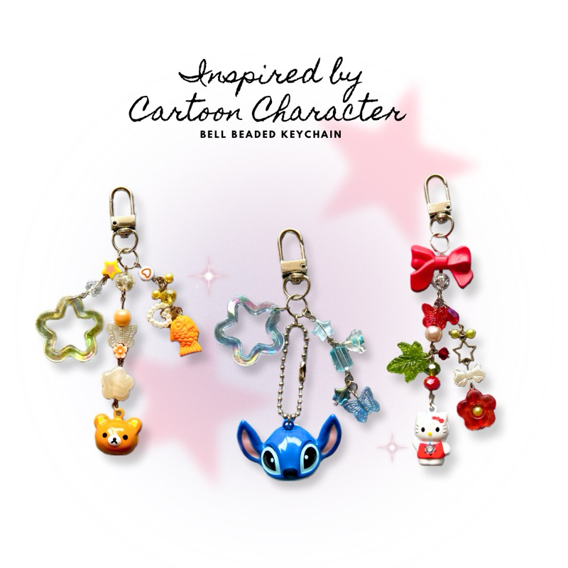 Jual Cartoon Character Inspired Beads Keychain Charm / Gantungan Tas ...