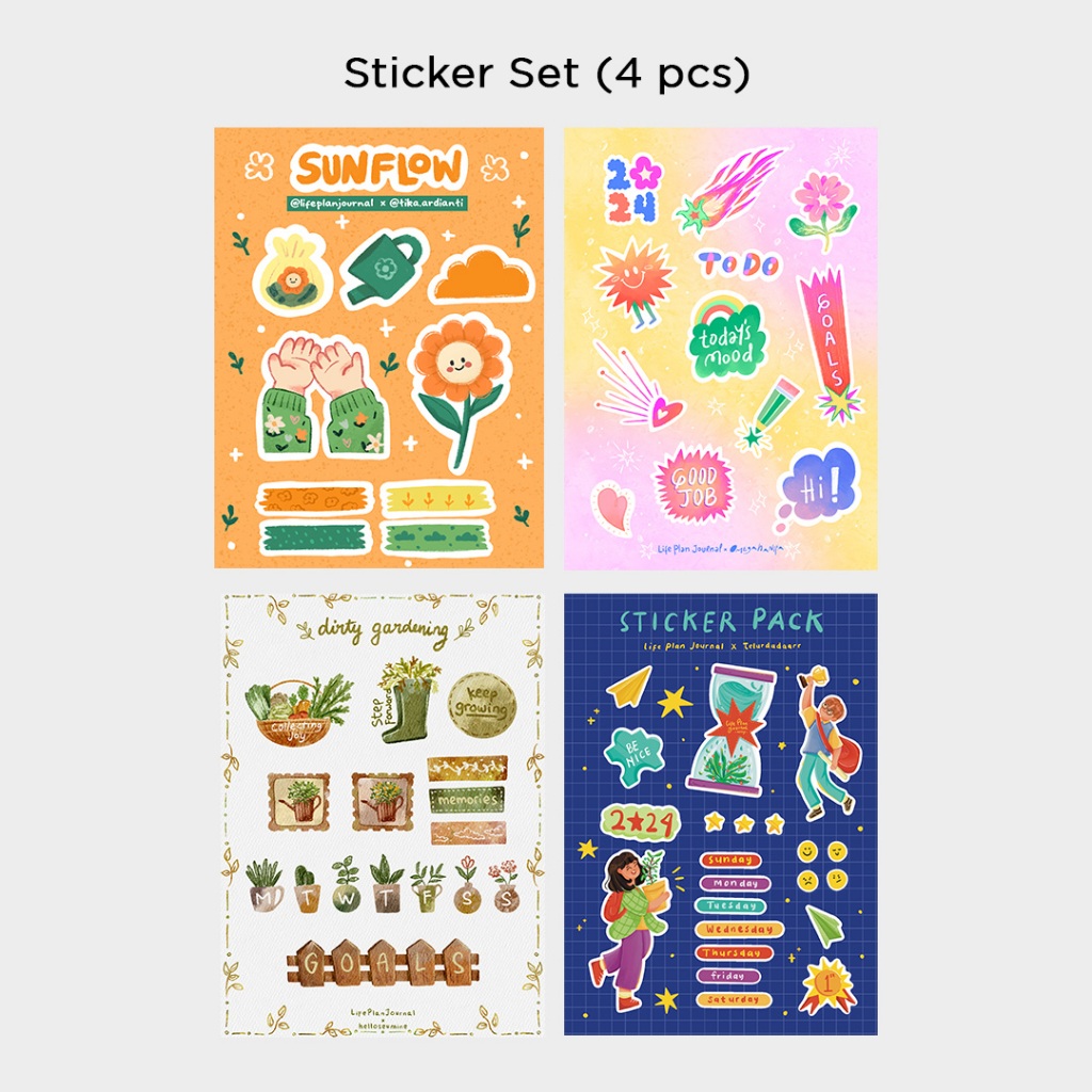 Jual Life Plan Journal - Sticker Sheet For Journaling set (1 Set 4 ...