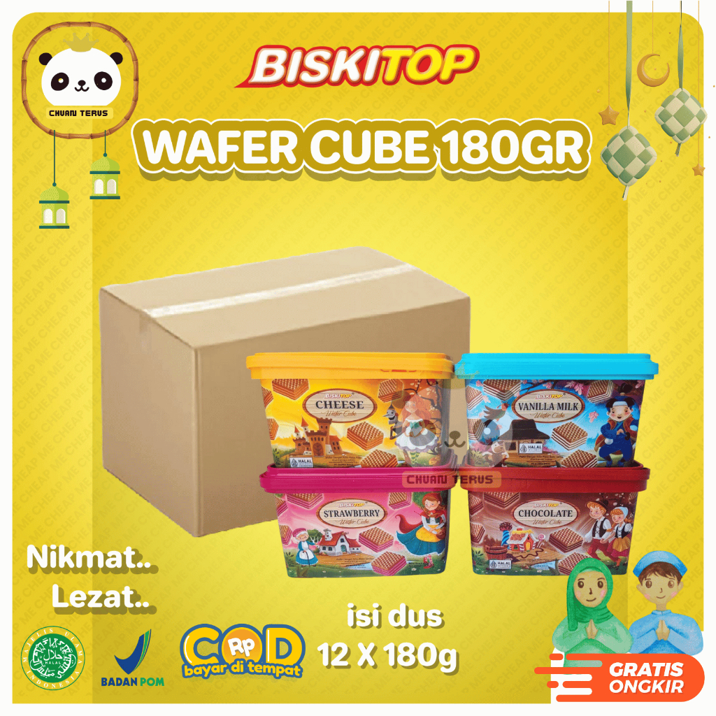 Jual BISKITOP - (Dus) WAFER CUBE 180G Wafer Anak Dewasa Enak Renyah ...