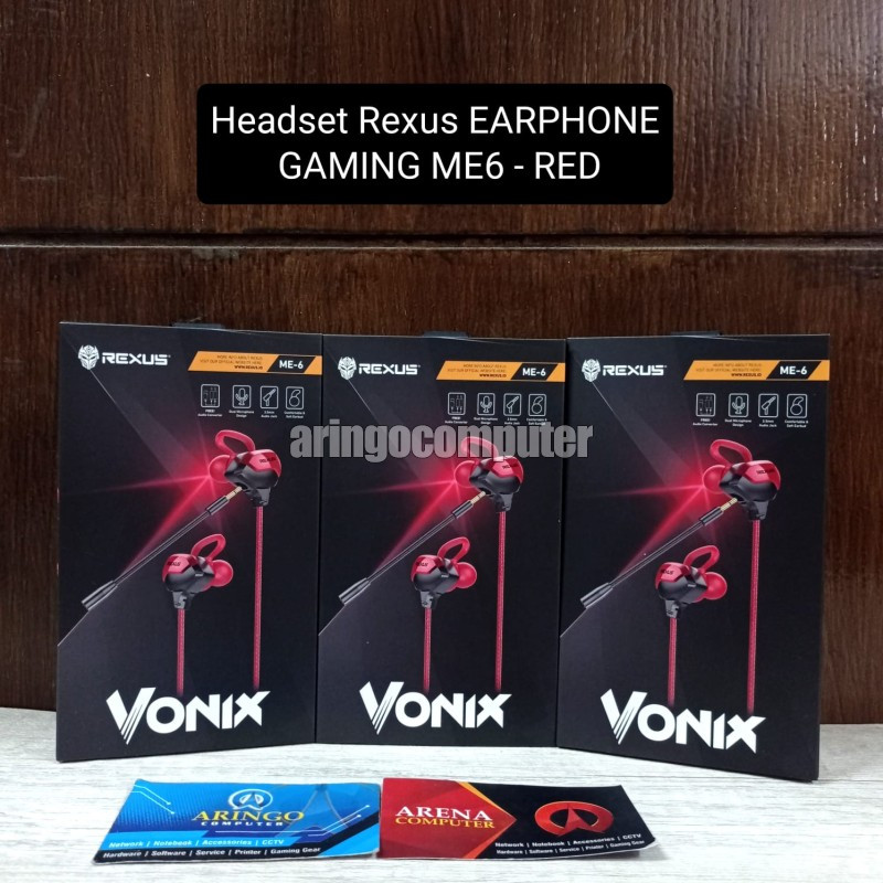 Jual Headset Rexus EARPHONE GAMING ME6 - RED | Shopee Indonesia