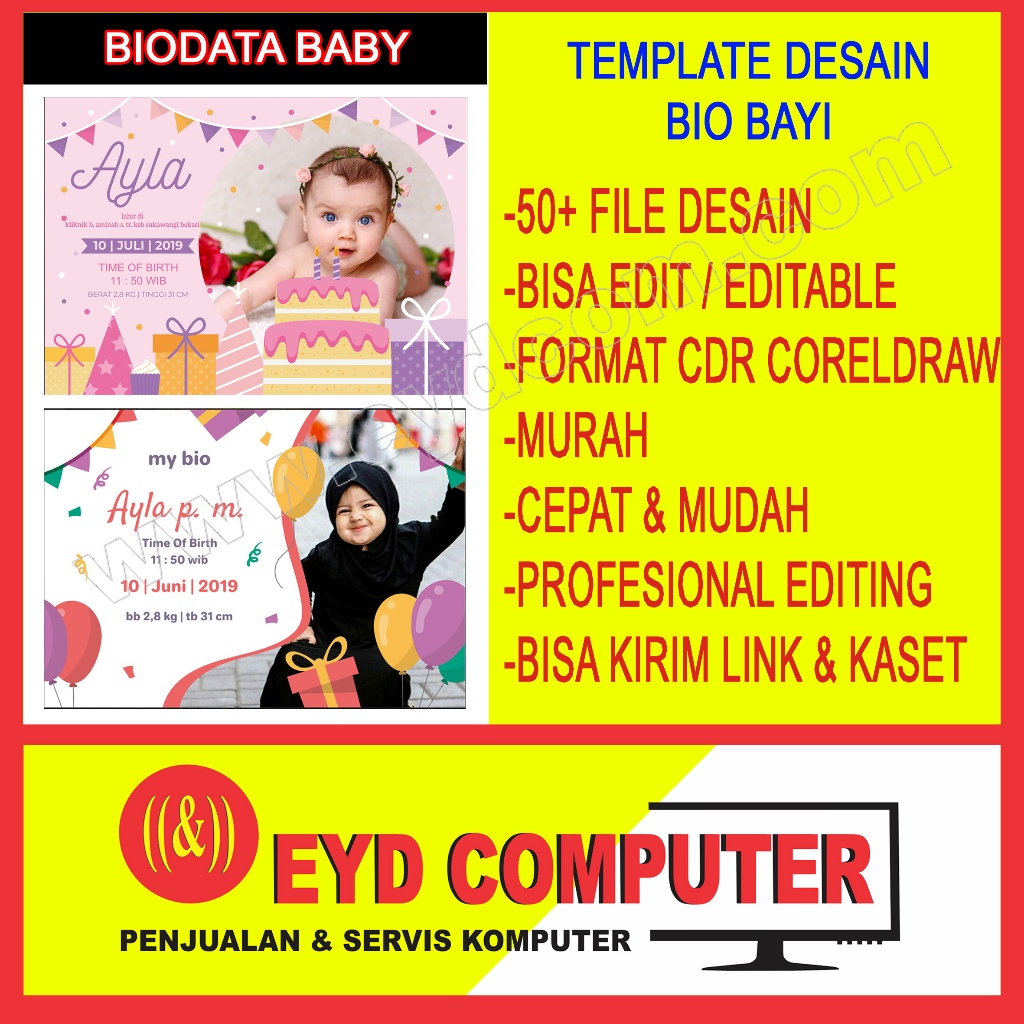 Jual DESAIN MOTIF BIO BAYI BIODATA KELAHIRAN BABY EDITING KOLEKSI TEMPLATE DESIGN GRAFIS ...