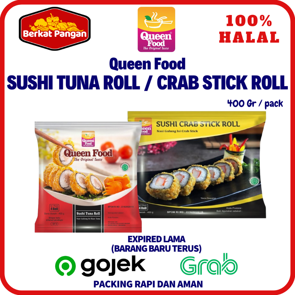 Jual Queen Food Japanese Sushi Roll Instant isi Tuna / Kani Crabstick ...