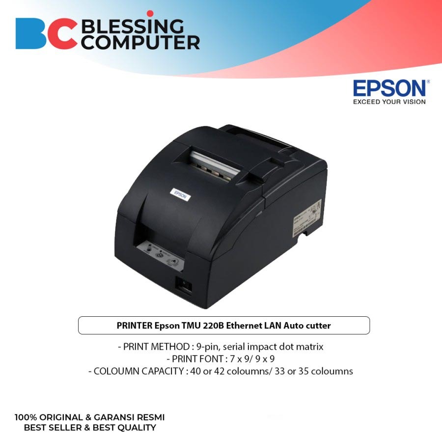 Jual PRINTER Epson TMU 220B Ethernet LAN Auto cutter | Shopee Indonesia