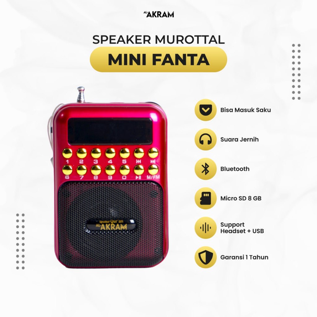 Jual AL-AKRAM - Speaker Murottal Al-Quran Digital 30 Juz Mini Fanta Versi Terbaru | Shopee Indonesia