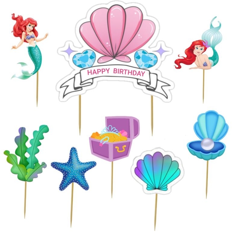 Jual Topper Cake / Hiasan Kue,Motif Mermaid | Shopee Indonesia
